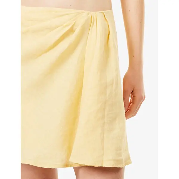 SAMSOE SAMSOE Saiben Draped Linen Mini Skirt