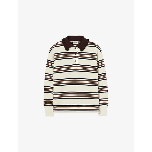 Claudie Pierlot Oversized Striped Knitted Polo Jumper