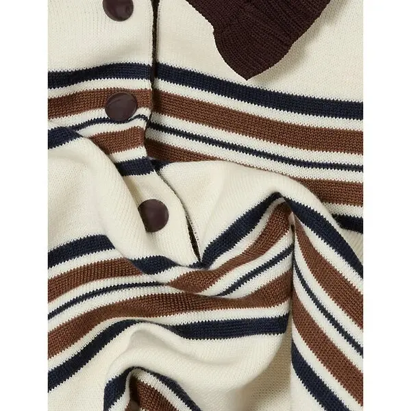 Claudie Pierlot Oversized Striped Knitted Polo Jumper
