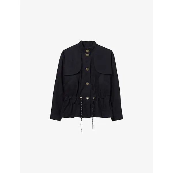 Claudie Pierlot High-neck Waxed Gabardine Jacket