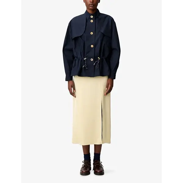 Claudie Pierlot High-neck Waxed Gabardine Jacket