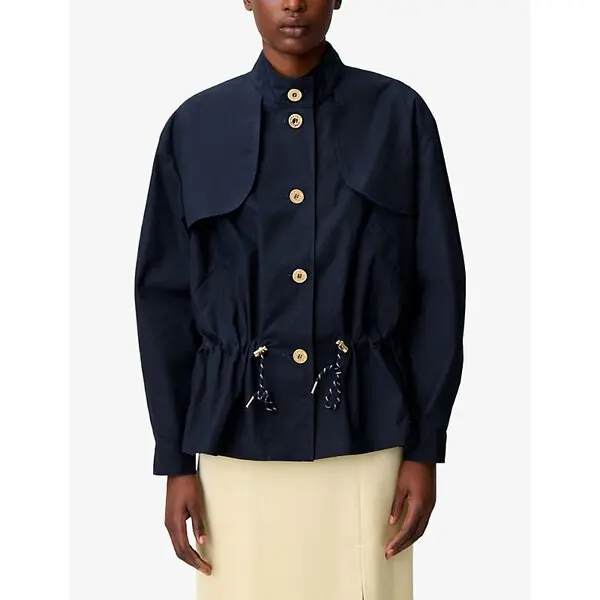 Claudie Pierlot High-neck Waxed Gabardine Jacket