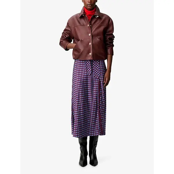 Claudie Pierlot Cropped High-neck Leather Jacket