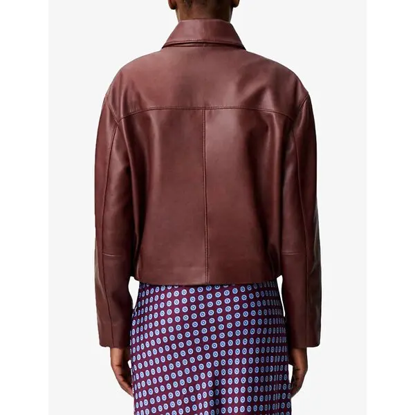 Claudie Pierlot Cropped High-neck Leather Jacket