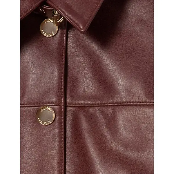Claudie Pierlot Cropped High-neck Leather Jacket