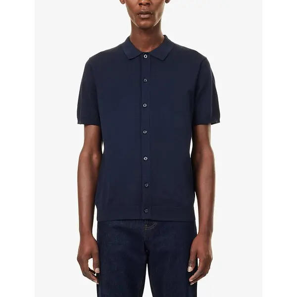 ARNE Classic-collar Ribbed-trim Cotton Shirt Xxl