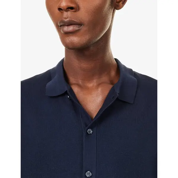 ARNE Classic-collar Ribbed-trim Cotton Shirt Xxl
