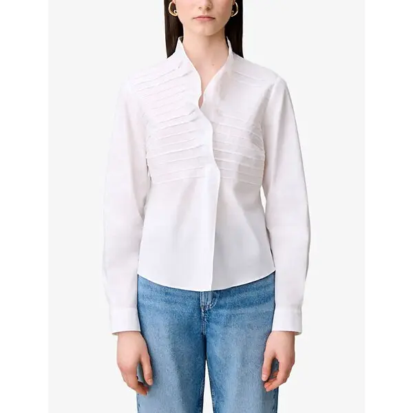 Claudie Pierlot Ruffled Long-sleeved Cotton Shirt