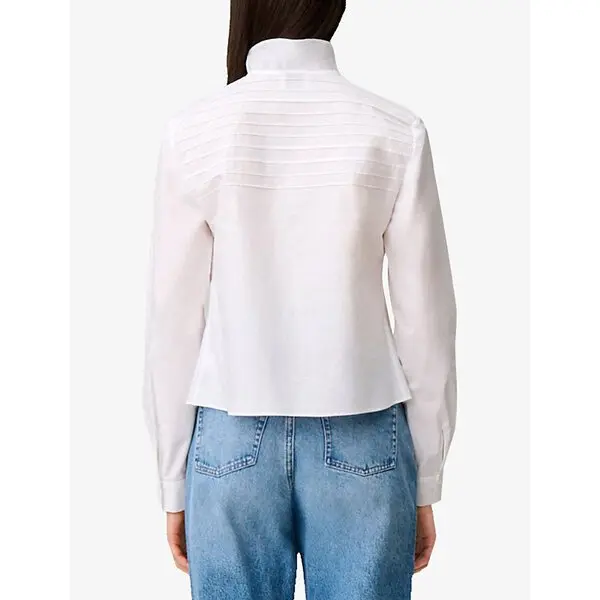Claudie Pierlot Ruffled Long-sleeved Cotton Shirt