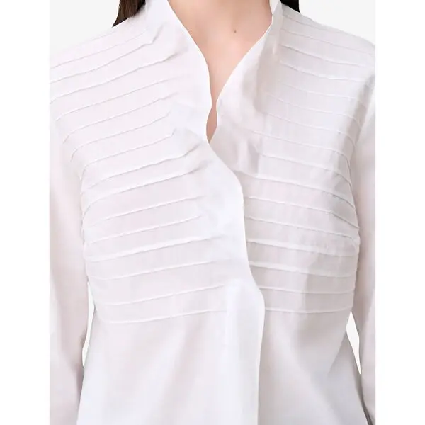 Claudie Pierlot Ruffled Long-sleeved Cotton Shirt