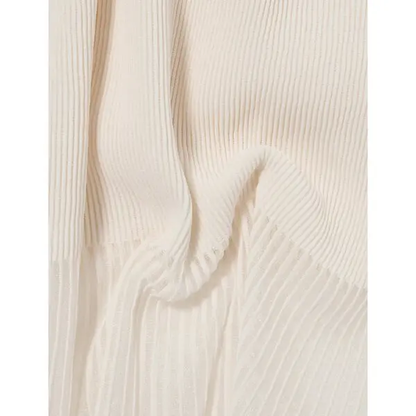 Claudie Pierlot Pleated Ribbed Knitted Maxi Skirt