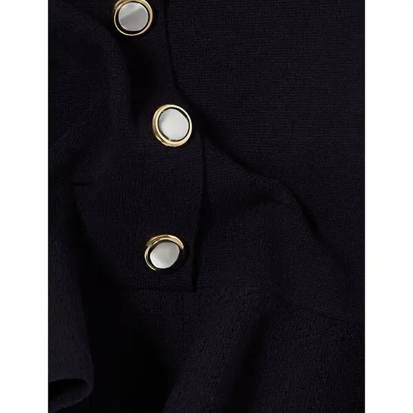 Claudie Pierlot Square-neck Ruffled Knitted Top