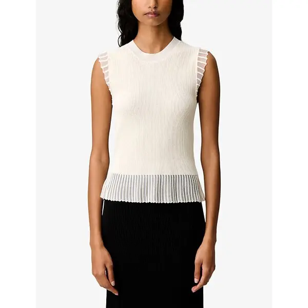 Claudie Pierlot Sleeveless Ribbed Knitted Top