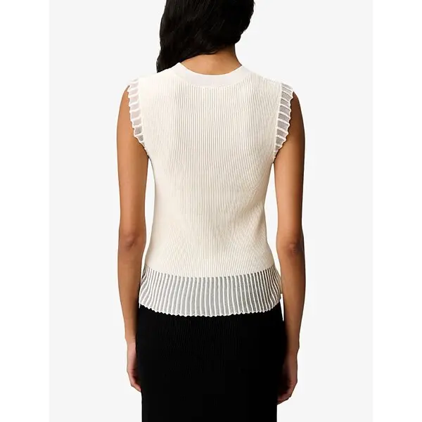 Claudie Pierlot Sleeveless Ribbed Knitted Top