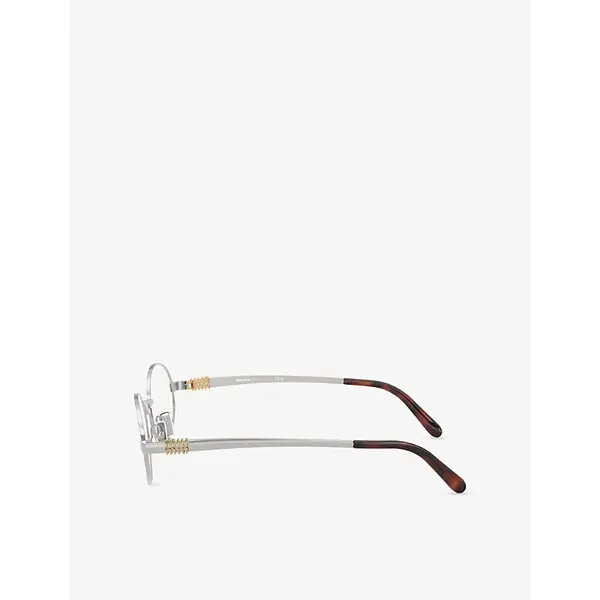 Miu Miu Mu 50zv Round-frame Metal Eyeglasses