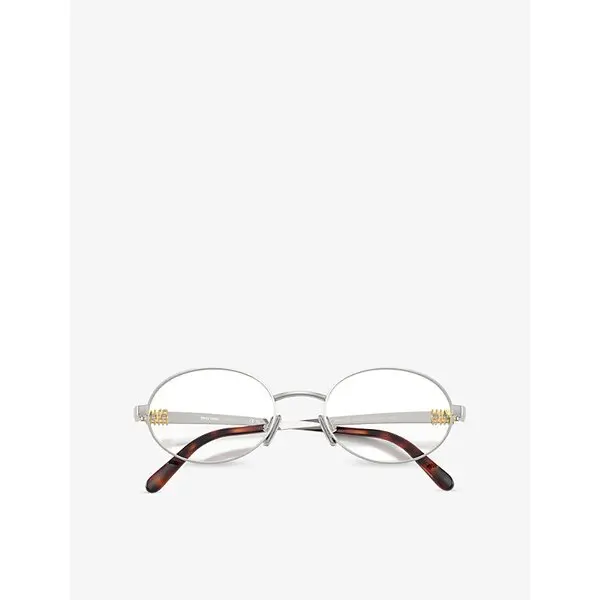 Miu Miu Mu 50zv Round-frame Metal Eyeglasses