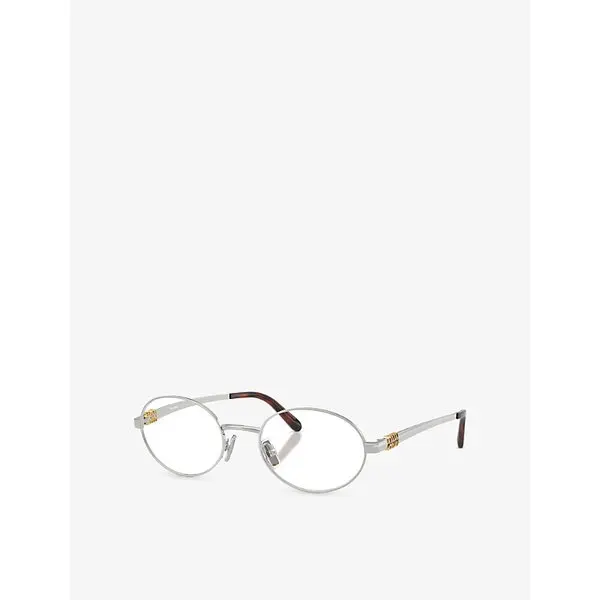 Miu Miu Mu 50zv Round-frame Metal Eyeglasses