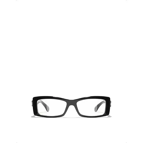 Chanel Ch3497 Rectangle-frame Acetate Optical Glasses - Black