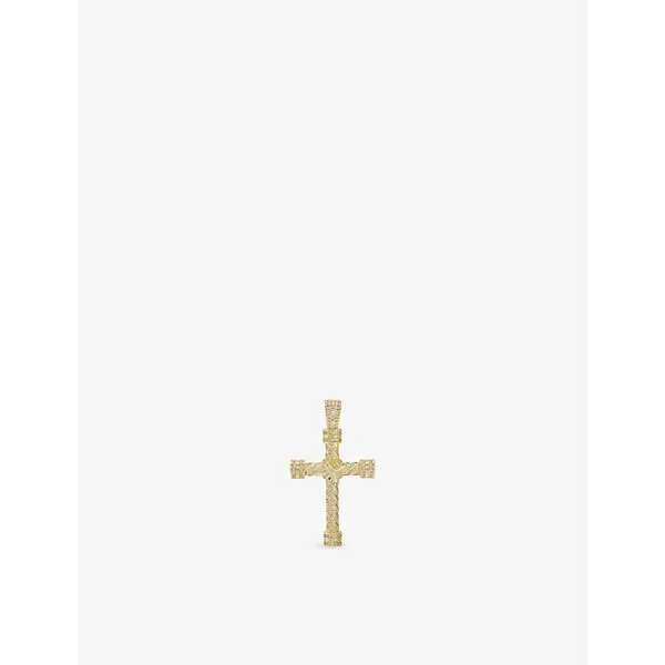 GLD Rope Cross 18ct -plated Diamond Pendant