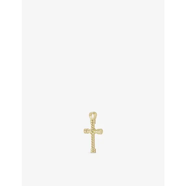 GLD Rope Cross 18ct -plated Diamond Pendant