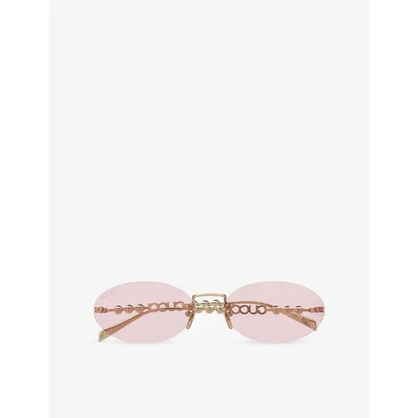 Gucci Gg1922s Frame-less Round Metal Sunglasses