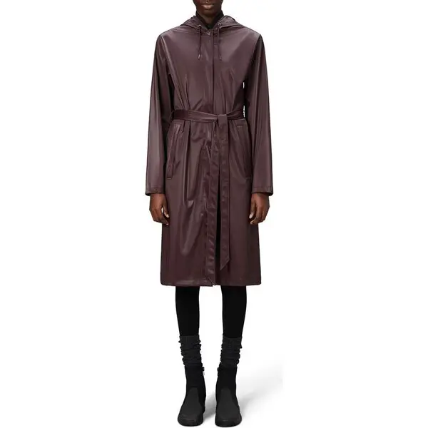 Rains Waterproof Belted A-line Long Raincoat - Depth