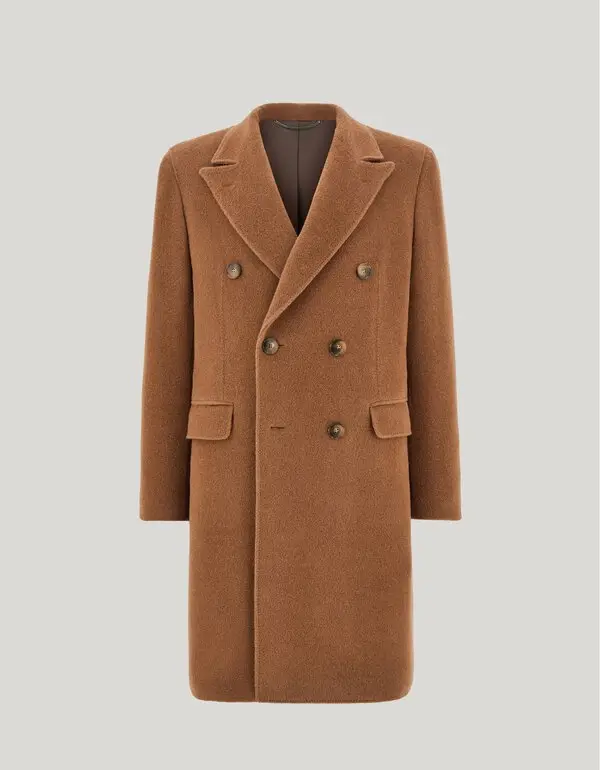 Canali Nuvola Sand-colored Babyllama And Wool Unlined Double-breasted Coat - Brown