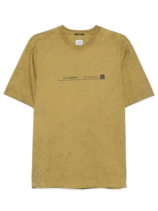 C.P. COMPANY Mercerized Jersey T-shirt With Printed Logo - Green