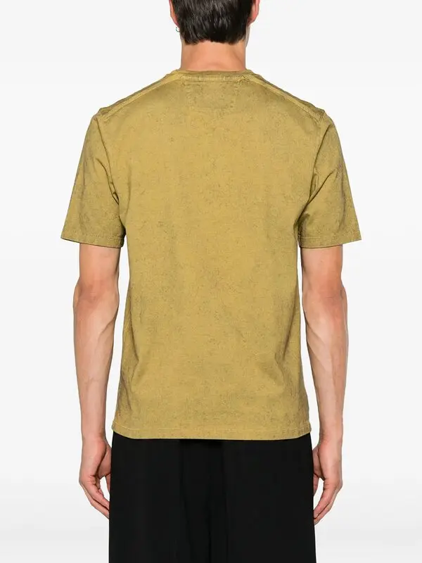 C.P. COMPANY Mercerized Jersey T-shirt With Printed Logo - Green