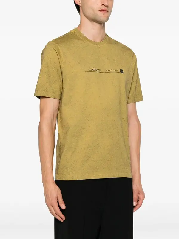 C.P. COMPANY Mercerized Jersey T-shirt With Printed Logo - Green