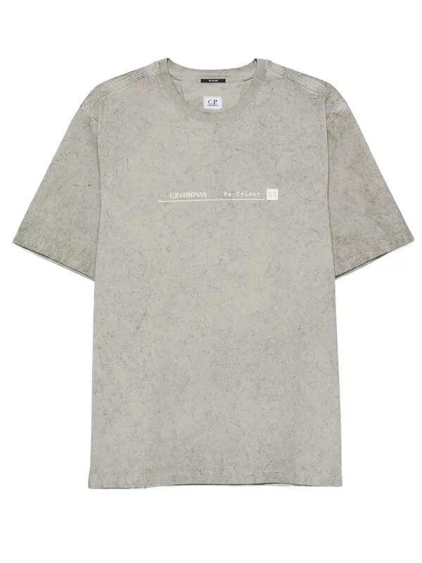 C.P. COMPANY Mercerized Jersey T-shirt With Printed Logo - Grey