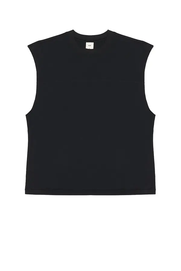 SKIMS Heavyweight Cotton Cropped Cutoff Tee In Cream - Obsidian