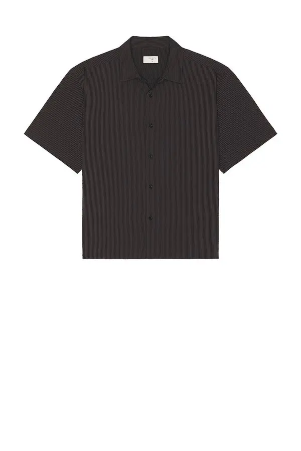 PERCIVAL Rowan Seersucker Boxy Shirt In Blue