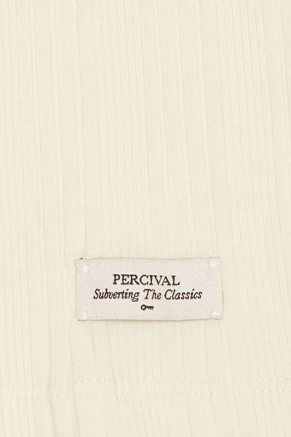 PERCIVAL Leon Ribbed Vest - Ecru