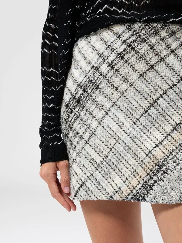 Missoni Wool-blend Check Mini Skirt - White