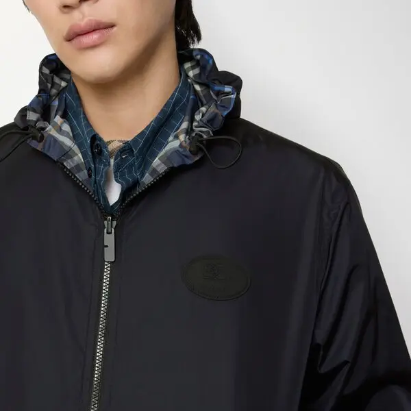 Burberry Reversible Check Newport Hooded Jacket - Pilot Blue