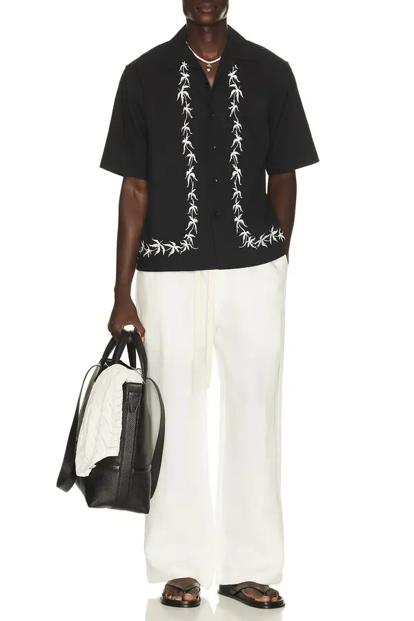Commas Wide Leg Linen Trousers - White