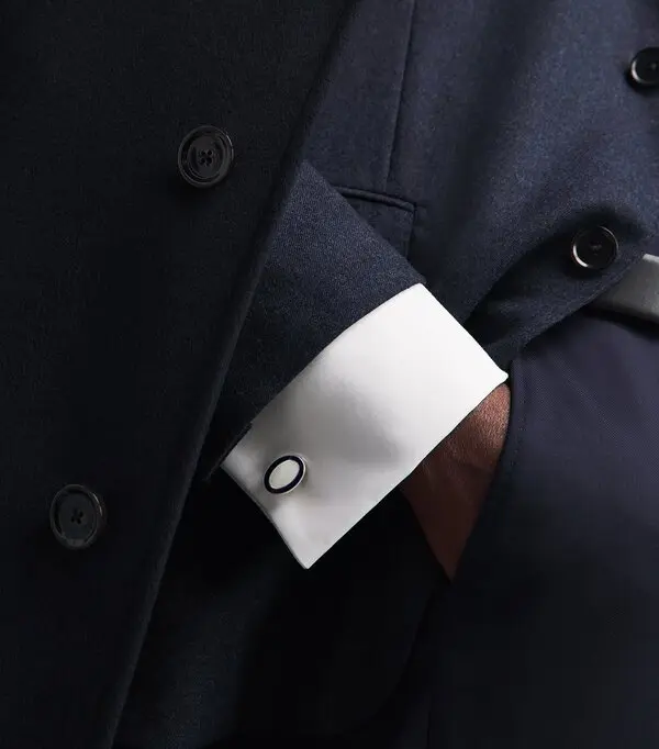 DEAKIN & FRANCIS Sterling Silver And Enamel Oval Cufflinks