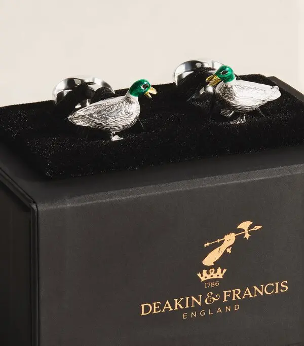 DEAKIN & FRANCIS Sterling And Enamel Duck Cufflinks