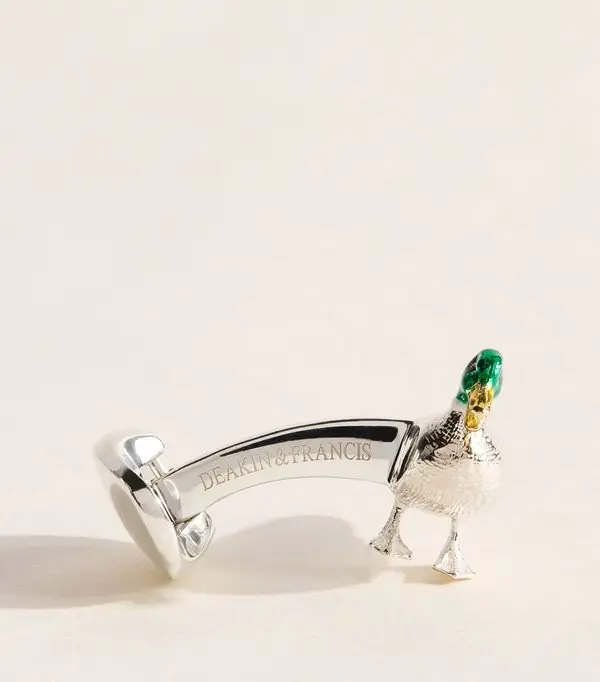 DEAKIN & FRANCIS Sterling And Enamel Duck Cufflinks