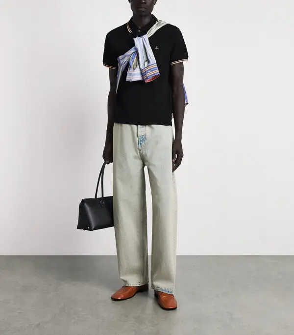 VIVIENNE WESTWOOD Cotton Orb Polo Shirt - Black