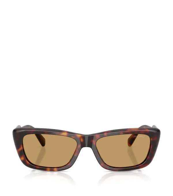 Miu Miu Tortoiseshell Rectangle Sunglasses - Brown