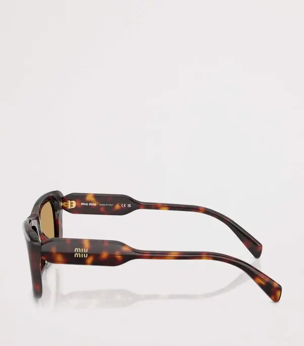 Miu Miu Tortoiseshell Rectangle Sunglasses