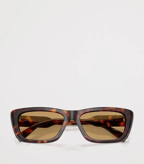 Miu Miu Tortoiseshell Rectangle Sunglasses