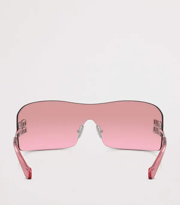 Miu Miu Rimless Shield Sunglasses - Silver