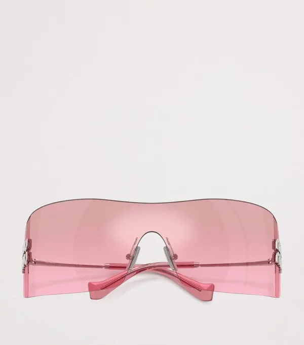 Miu Miu Rimless Shield Sunglasses - Silver