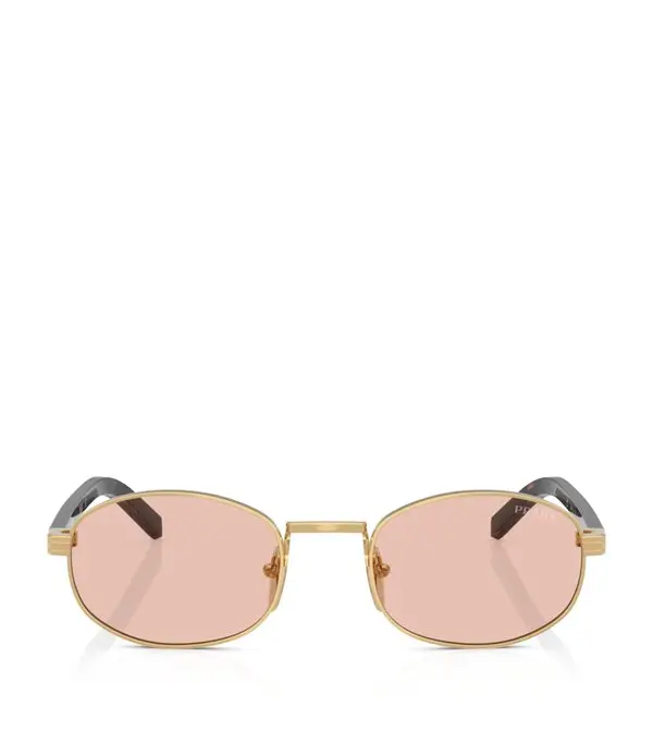 Prada Metal Oval Sunglasses - Gold