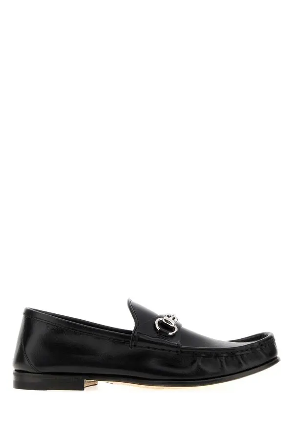 Gucci Leather Moccasins With Horsebit Detail - Black