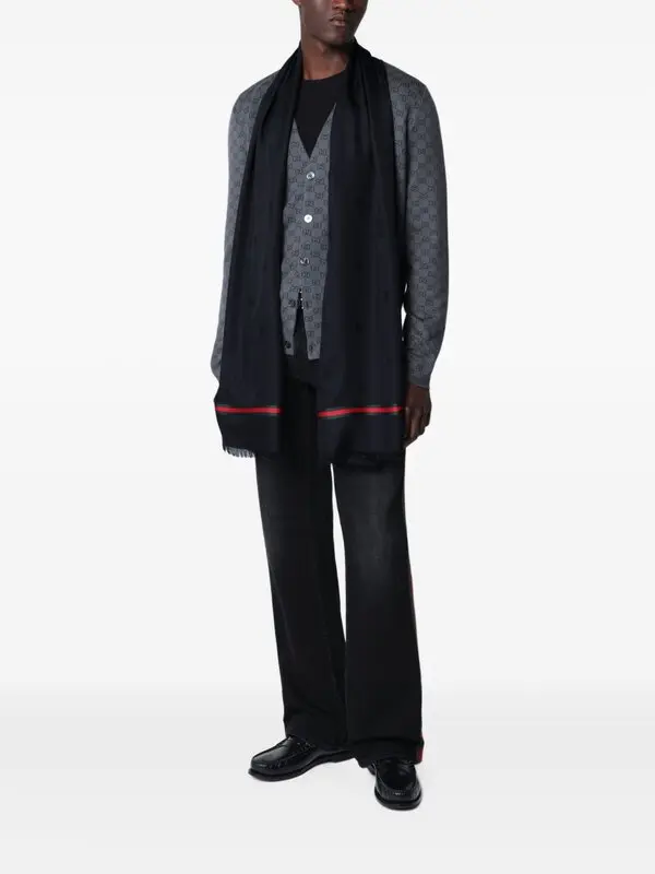 Gucci Stole With Web Detail - Blue