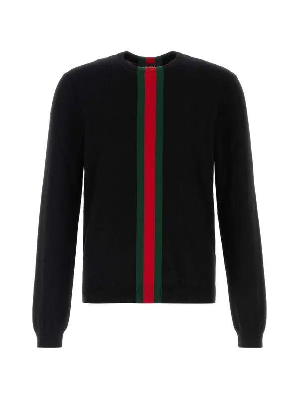 Gucci Long-sleeve Crew Neck Knit Top - Black